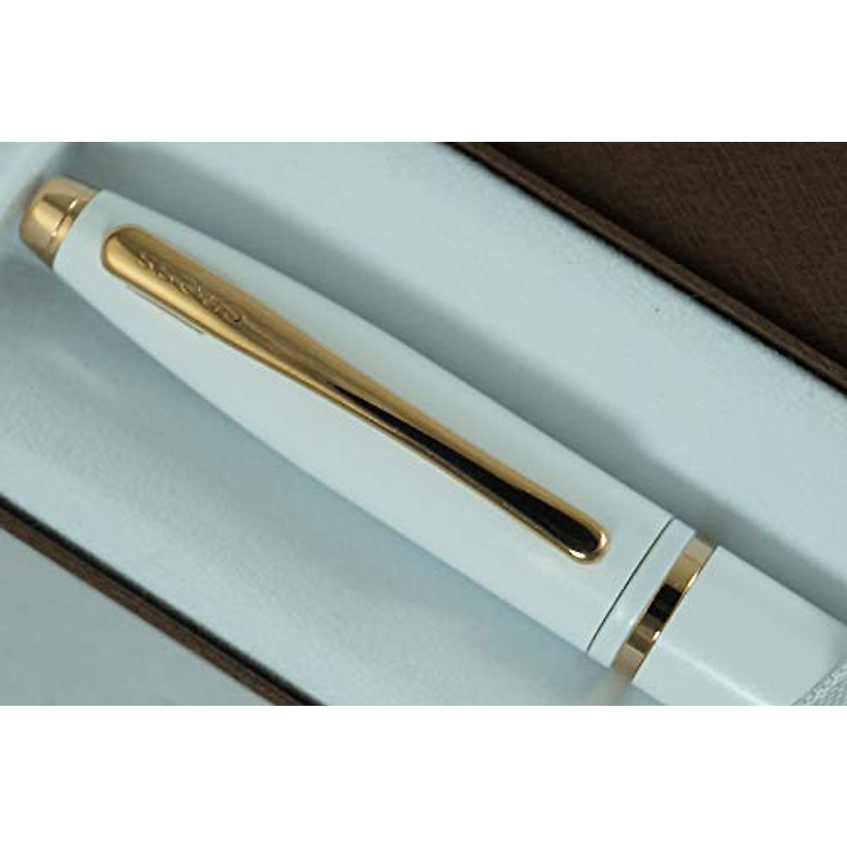 CROSS WHITE MEDALIST AND 23KT ROSE GOLD BALLPOINT PEN