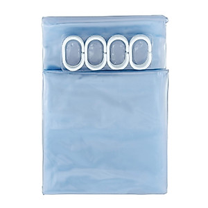 Amazon Basics Clear Vinyl Shower Curtain Liner, Heavyweight Liner with Rust-proof Metal Grommets and Plastic Shower Hooks - 72 x 72 Inches, Clear