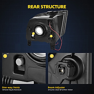 DWVO Headlight Aseembly Compatible with Ford Mustang 05 06 07 08 09 2005 2006 2007 2008 2009 Headlamp with Led DRL