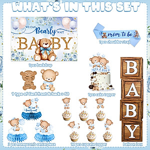 Cocomigo 187pcs We Can Bearly Wait Baby Shower Decorations Teddy Bear Baby Shower Decorations We Can Bearly Wait Balloon Arch Kit Its A Boy Baby Shower Decorations for Baby Shower Themes Party