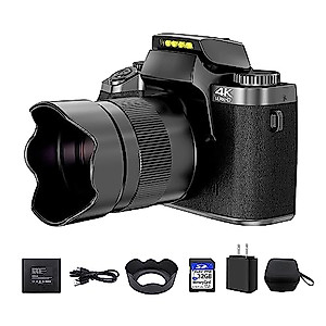 BooHAN 4K Digital Camera, 64MP Vlogging Camera for Photography, Mirrorless Cameras with WiFi, Touch Screen Dual Cameras,16X Digital Zoom,Built in Flash, Travel Camera for Beginners,Adults,Amateu