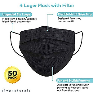 Kids Disposable Face Masks (50 Individually Wrapped Masks), Face Masks Kids Made With with Comfortable Earloops & Adjustable Metal Nose Strip, Premium 4-Ply Childrens Disposable Face Mask