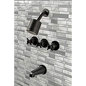 Kingston Brass KBX8130DX Concord Tub and Shower Faucet, Matte Black, 7.13 x 10.56 x 5.13