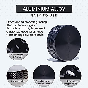 Small Thin Herb Chromium Crusher Grinder 2 inch (Black Color)