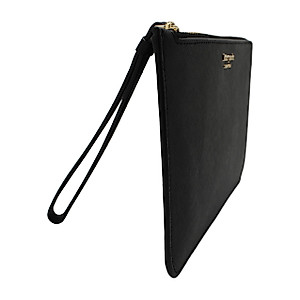 Kate Spade New York Cameron Medium L-Zip Leather Wristlet Pouch Wallet Black