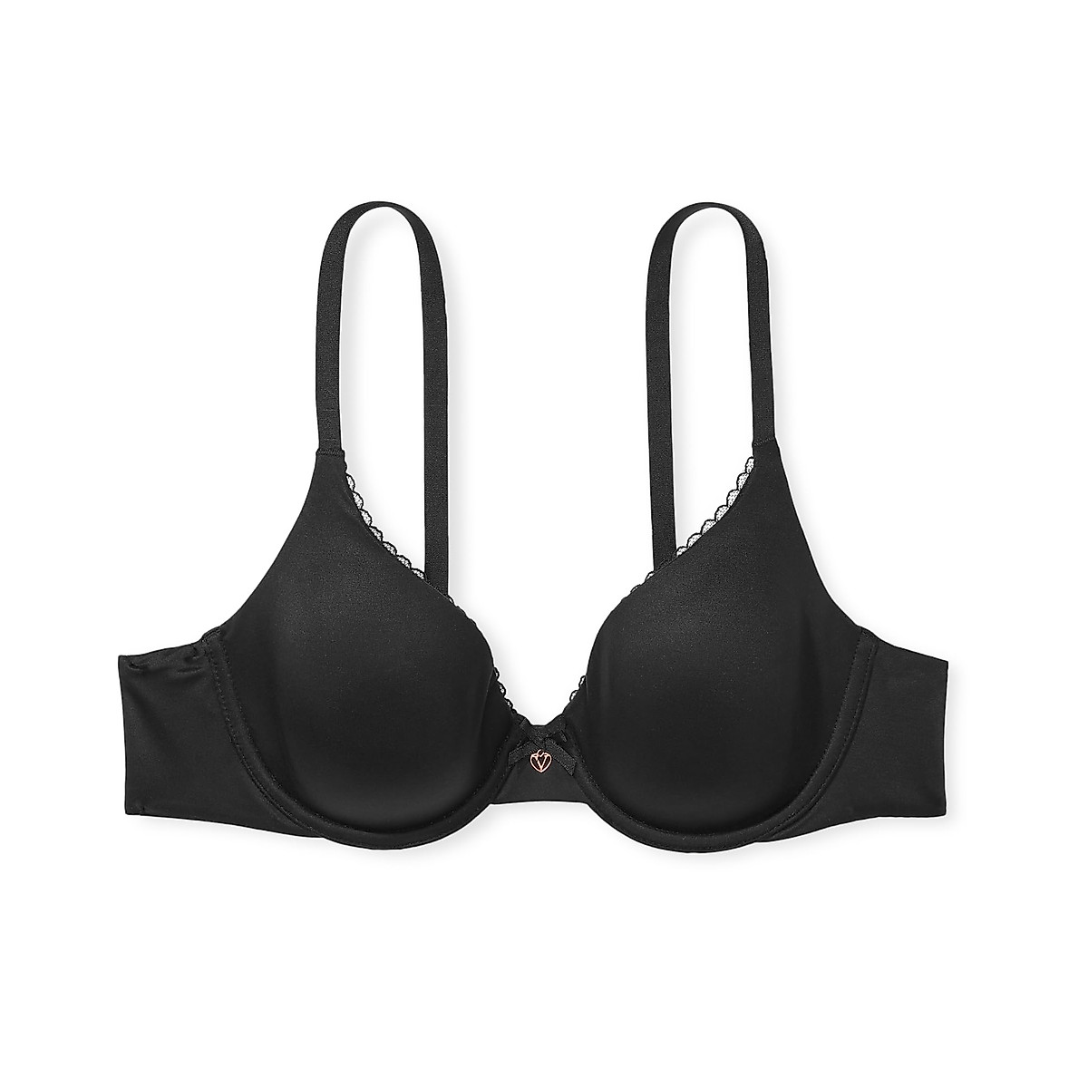 Victoria's Secret Perfect Coverage T Shirt Bra, Full Coverage, Lightly Lined, Adjustable Straps, Bras for Women, Body by Victoria Collection, Black (34B)