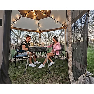 Guide Gear 6-Sided Hex Large Pop Up Outdoor Screen House Screened Canopy Tent for Backyard, Camping, Deck, with Wind Panels and Zip Windows and Door, 138" x 128" x 90"