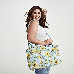 Vera Bradley Women's Recycled Lighten Up Reactive Travel Tote Travel Bag, Rose Foliage, One Size