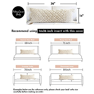 BlissBlush Cream Beige Lumbar Pillow Cover 14x36, Farmhouse Body Lumbar Pillow Cover, Couch Bed Lumbar Throw Pillow Cover, Decorative Pillow for Bed(1 Piece, Cover Only, 14x36 inch)