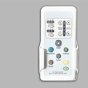 SmartBidet SB-100R Electric Bidet Seat for Elongated Toilets with Remote Control, Stainless Steel Nozzle with Removable Nozzle Cap, Slim and Strong Design in White