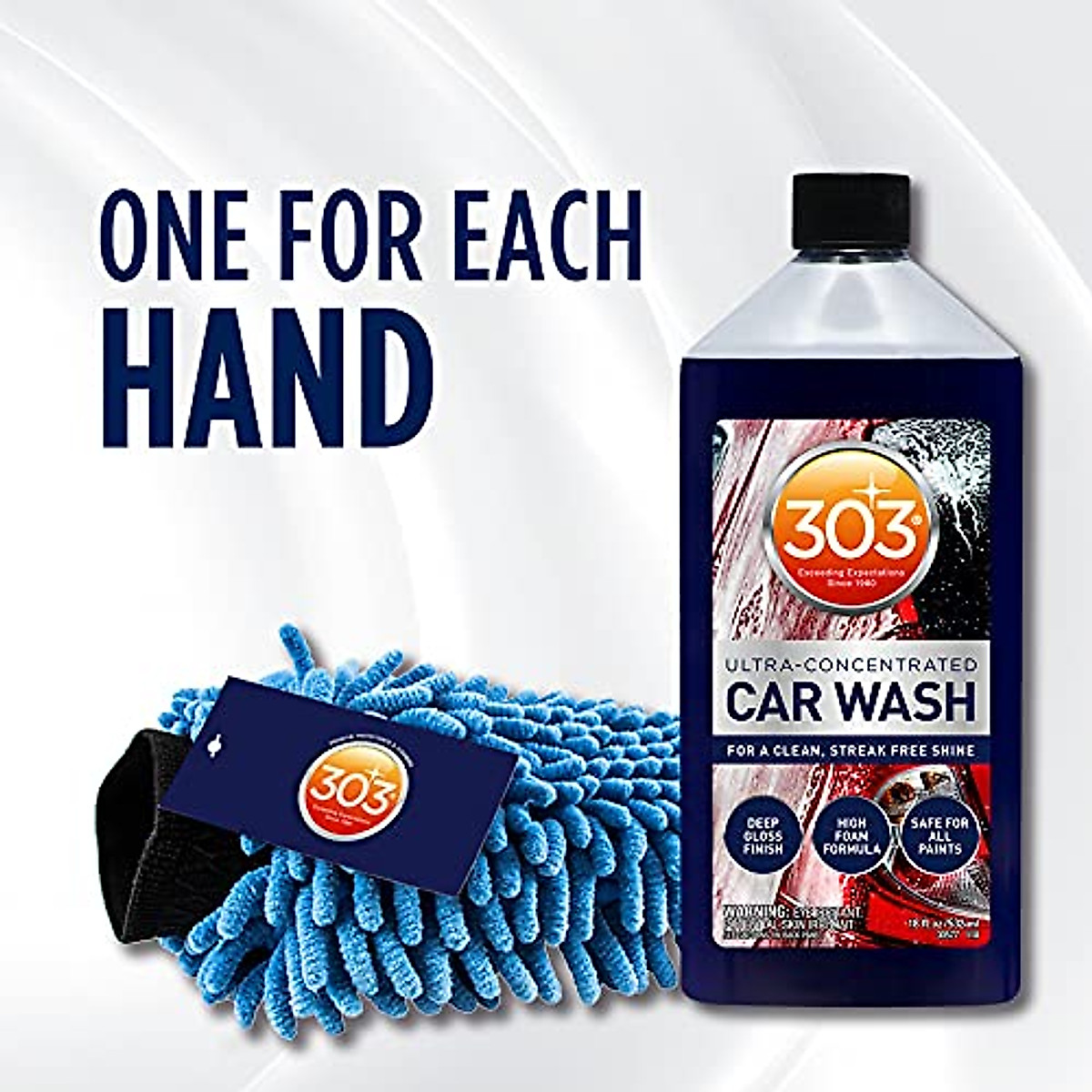 303 Products Car Wash with Wash Mitt Bubble Gum Scent, 18 fl. oz. (30577) , Blue