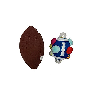 The Season Toys Football Bumpy Ball for Baby Cognitive Developmental, Baby Boys & Girls – Newborn to 36 Months Sensory Football Rattle Toy, Blue