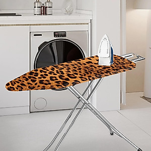 Psesaysky Leopard Ironing Board Cover Standard Size Stain Resistant Ironing Board Cover Ventilate Extra Wide Ironing Cover for Table Modern Design