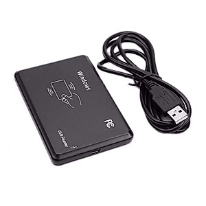 HiLetgo 125Khz EM4100 USB RFID ID Card Reader Swipe Card Reader Plug and Play with Cable First 10 Digit (Only Read 125kHz ID Card, See Product Pictures)