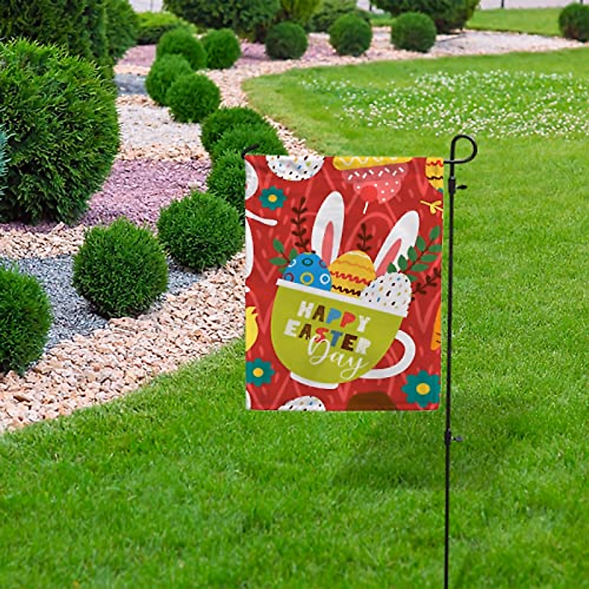 My Little Nest Seasonal Garden Flag Happy Easter Egg Cup Double Sided Vertical Garden Flags for Home Yard Holiday Flag Outdoor Decoration Farmhouse Banner 28"x40"