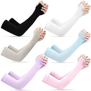 beister UV Protection Cooling Arm Sleeves, Women Men Summer Outdoor Sunblock Arm Cover with Thumb Hole