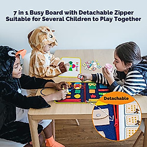 HarVow Felt Montessori Busy Books for Toddlers, Busy Boards Multiple Themes, Portable Autism Toys can Zipper Removable, Easy Reusable for Preschool Sensory Busy Activities Learning Toy