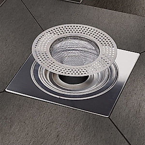 2pcs Heavy Duty Stainless Steel Slop Basket Filter Trap,3.54" Top / 1.65" Mesh Metal Sink Strainer,Perfect for Kitchen Sink/Bathroom Bathtub Wash Basin Floor Drain Balcony Drain Hole,Utility