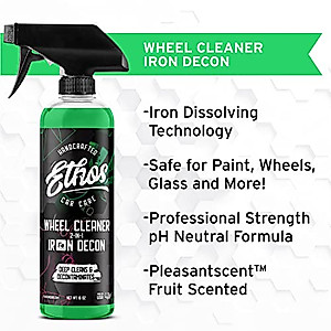 Ethos Wheel Cleaner - Car Wheel Cleaner Spray - Brake Dust, Iron Remover - Color Change Technology - Professional Strength Formula (16 Oz)