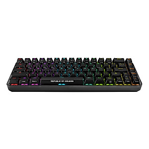 ASUS ROG Falchion Wireless 65% Mechanical Gaming Keyboard | 68 Keys, Aura Sync RGB, Extended Battery Life, Interactive Touch Panel, PBT Keycaps, Cherry MX Brown Switches, Keyboard Cover Case (Renewed)