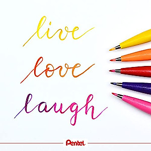 Pentel Brush Sign Pen 12-piece wallet - Original Colours - YSES15C/12-M