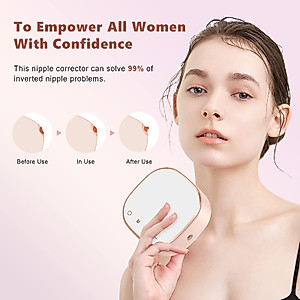 Electric Inverted Nipple Corrector, Portable Niplette Correct Flat and Inverted Nipples with Ease to Help Breastfeeding, Inverted Nipple Puller, Nipple Massage, Sunken and Short Nipples