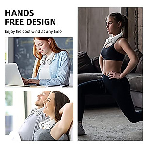 Grarg Portable Neck Fan, 5 Speed Personal Neck Fan with Digital Display, USB Rechargeable Bladness Neck Fan for Indoor Outdoor