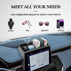 Neepiar Center Console Dash Storage Tray Compatible with 2021 2022 2023 2024 GMC Yukon/Chevy Suburban/Tahoe Center Console Organizer Storage Box Interior Insert Accessories (Not for Denali)