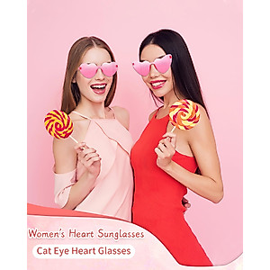 Salfboy 200 Pairs Heart Shaped Sunglasses Heart Sunglasses Bulk Candy Color Plastic Sunglasses Valentines Party Favors