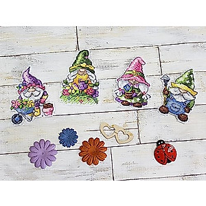 MP Studia Cross Stitch Embroidery Kits for Adults and Beginners Fairy Tale - Garden Gnomes - Magnets 7x8cm/2.76x3.15 14ct.