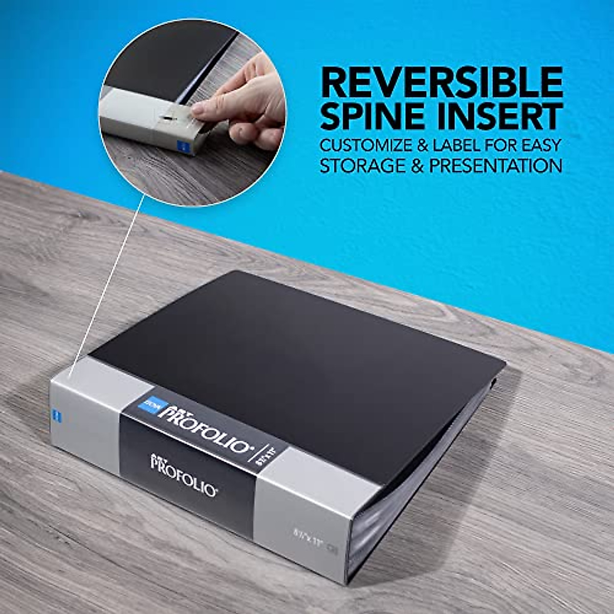 Itoya Original Art ProFolio 8.5x11 Black Art Portfolio Binder with Plastic Sleeves with 180 Pages - Portfolio Folder for Artwork with Clear Sheet Protectors - Presentation Book for Art Display