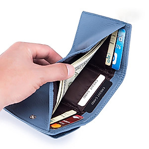 Wopedally 2023 New Unisex Anti-Credit Card Fraud Folding Mini Wallet, Handmade RFID Soft Leather Purse Multi Compartment Wallet (Green)