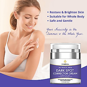 Famirosa Dark Spot Corrector Cream-Underarm Cream for Armpit, Neck, Knees, Elbows, Inner Thigh, Private Parts- Intimate Skin Cream- Formulated with Hyaluronic Acid, Niacinamide and Vitamin C-50 ml