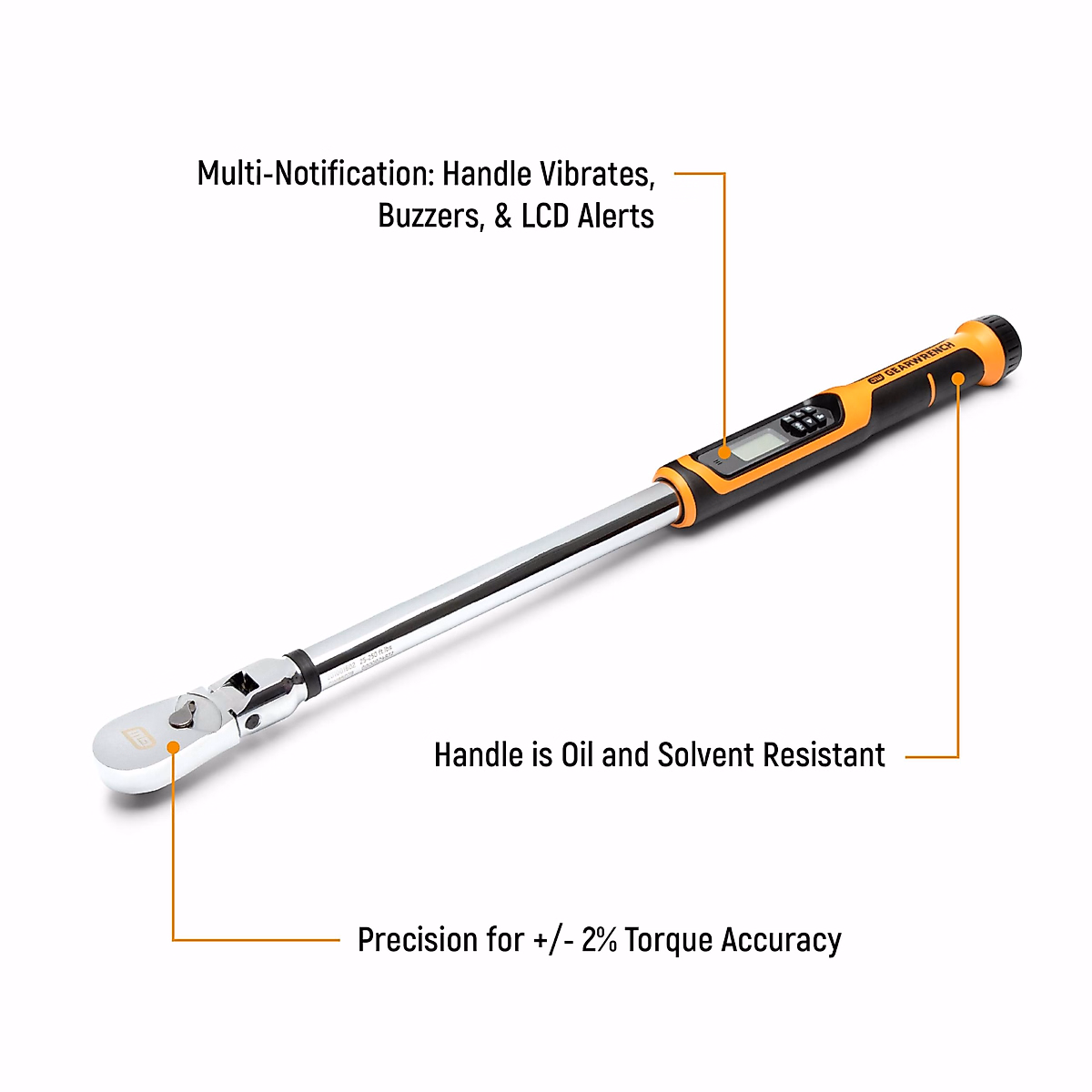 GEARWRENCH "1/2" Flex Head Electronic Torque Wrench with Angle 25-250 ft/lbs. - 85079