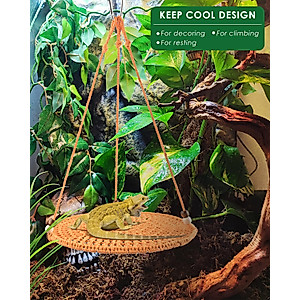 KATUMO Reptile Hammock, Bearded Dragon Hammock Reptile Swing Bed Reptile Lounger Terrarium Hanging Hammock for Bearded Dragon Lizard Snake Gecko Chameleon Parrot Hamster Small Pets