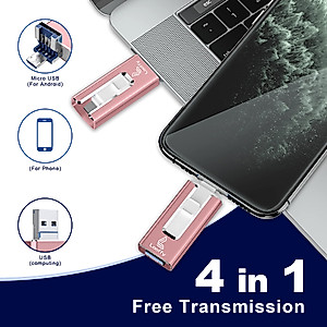 USB 3.0 Flash Drive, V-Star Photo Stick 128GB for Photos, Photostick Thumb Drive Compatible with Phone/iPad/iOS/Android/Mac/PC (Pink 1)