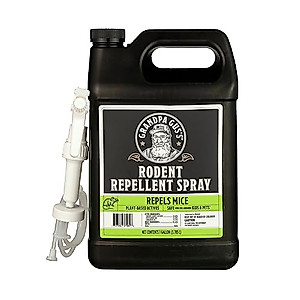 Grandpa Gus's Rodent Repellent Spray with Sprayer, Natural Peppermint & Cinnamon Oils Repel Mice and Stop Rats & Squirrels, 1 Gallon (Pack of 1)