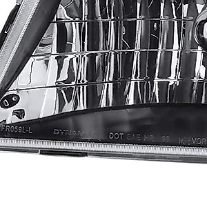 Carpartsinnovate For 98-00 Ford Ranger Pickup Euro Style Black Headlights Head Lamps Pair