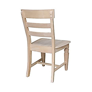 International Concepts Java Chair with Solid Wood Seat, Unfinished