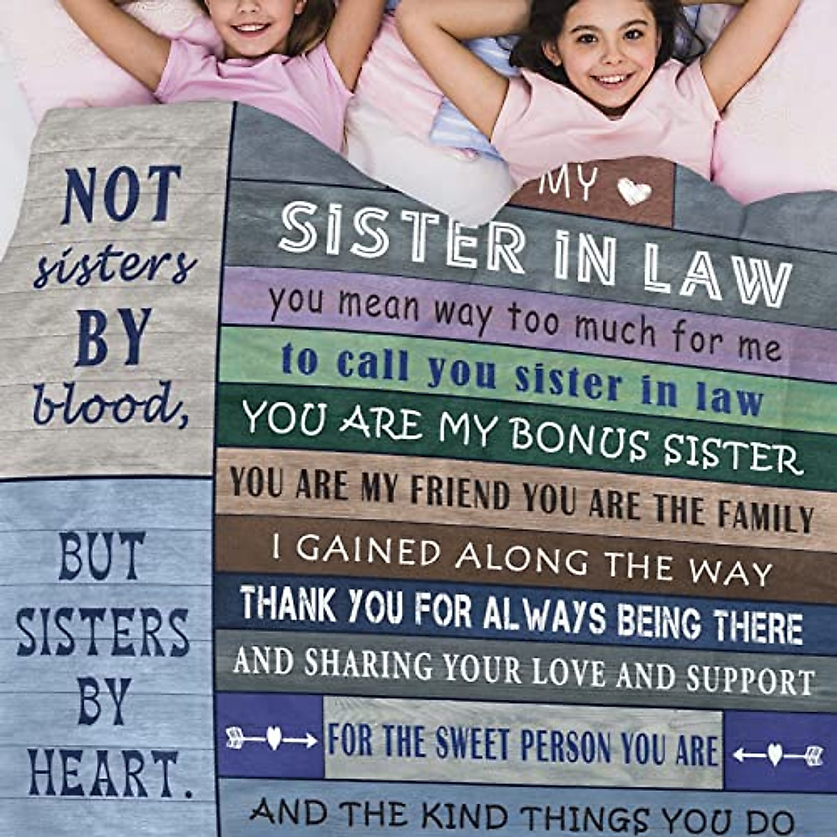 Sister in Law Birthday Gifts - Gifts for Sister in Law - Sister in Law Gifts Blanket - Sister in Law Gifts for Women - Anniversary Valentine Wedding Sister in Law Gifts - Bonus Sister Gifts 60"X 50"