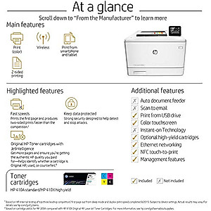 HP Laserjet Pro M452dw Wireless Color Printer, (CF394A)