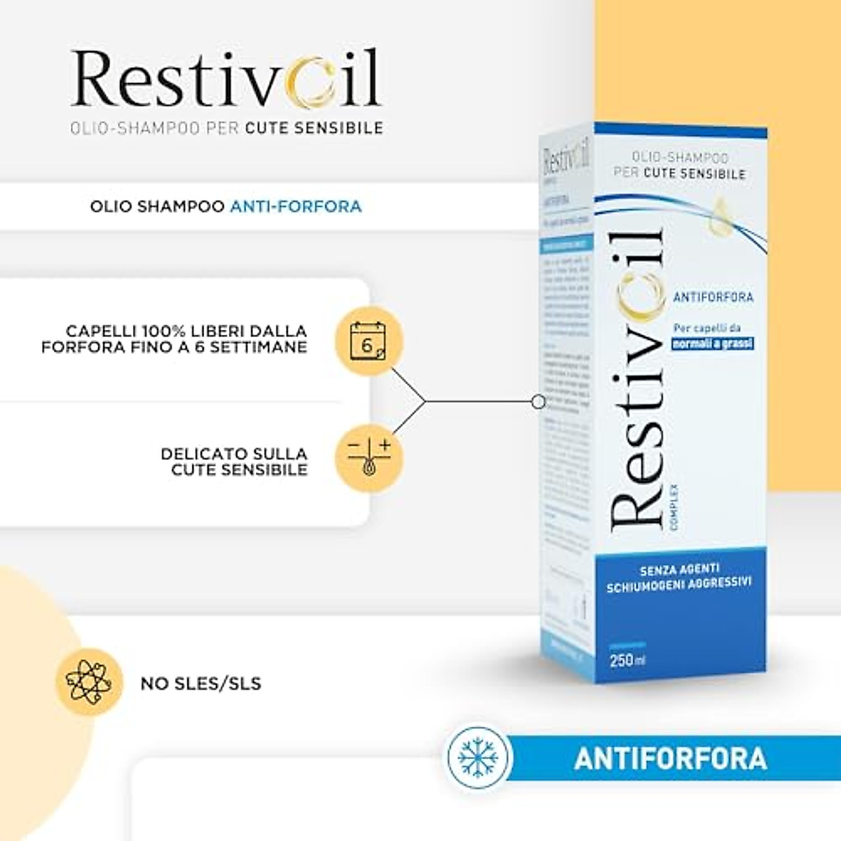 Shampoo Per Capelli Antiforfora Complex Olio Shampoo Anti Forfora 250 Ml by RestivOil