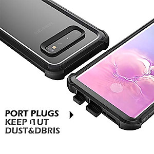 Dexnor Compatible Samsung Galaxy S10 Case 6.1 inch, Heavy Duty Protection Hard Back Defender Protector Protective Shockproof Bumper Cover Purple Pink