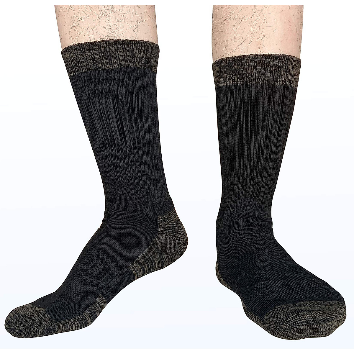 APTYID Men's Moisture Wicking Cushioned Crew Work Boot Socks, Size 9-12, Black, 4 Pairs