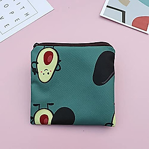 Sanitary Napkin Storage Bag,3pack Sanitary Napkin Pads Storage Bag with Zipper 5x5 inches First Period Bag for Girls,Women,Ladies(Strawberry)