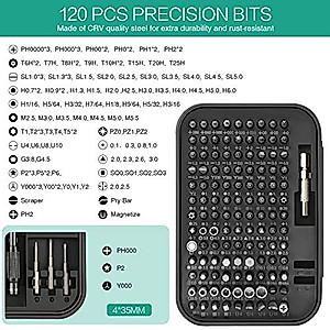 ORIA Precision Screwdriver Set, New Version 130 in 1 Screwdriver Kit with 120 Screwdriver Bits(117 PCS 28mm, 3 PCS 35mm), Repair Tool Kit with Magnetizer for Smart Phone, Household Appliances