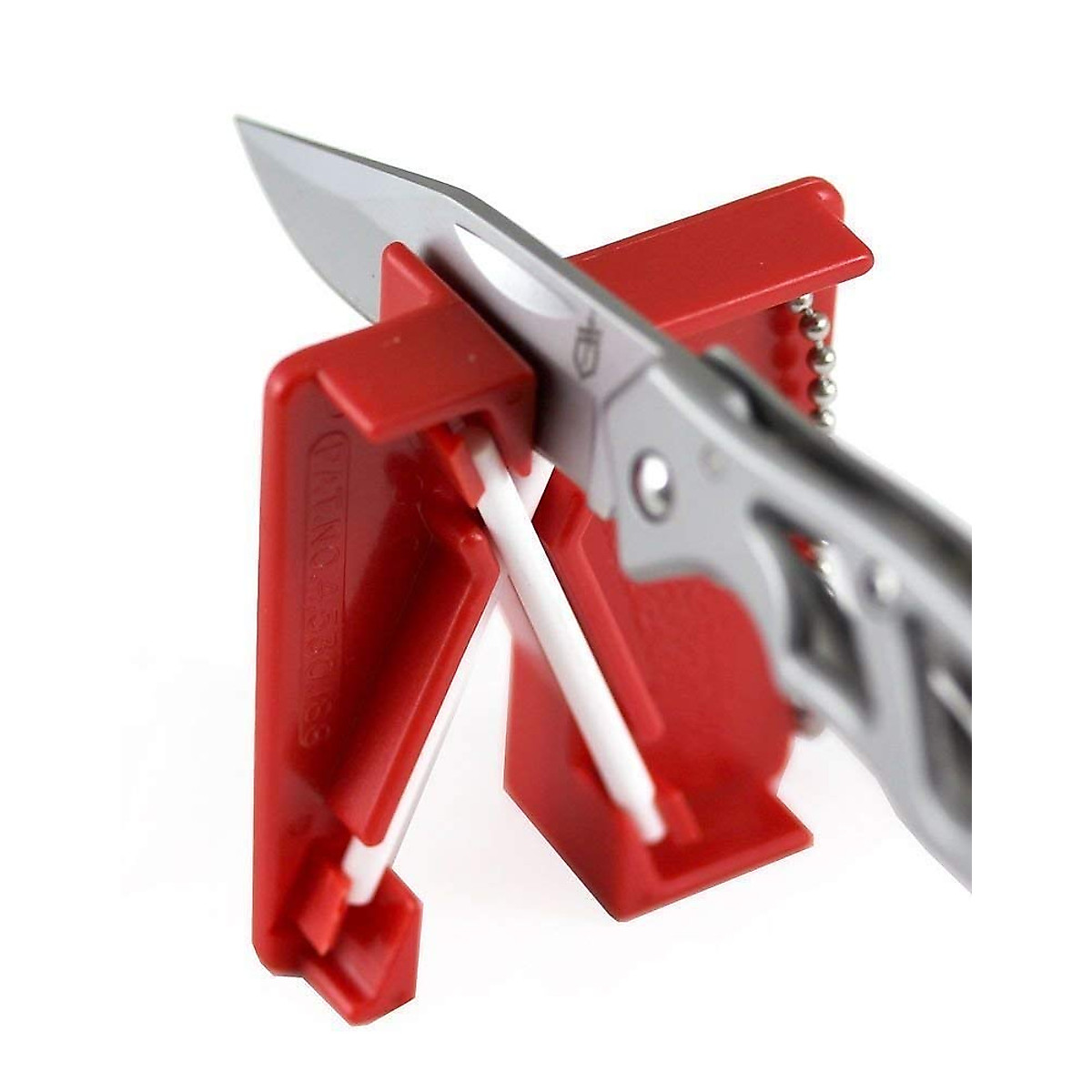 Lansky Mini Crock Sticks Knife Sharpener, Portable Keychain Blade Sharpener Tool, Ceramic Honing Rod for Knives - LCKEY