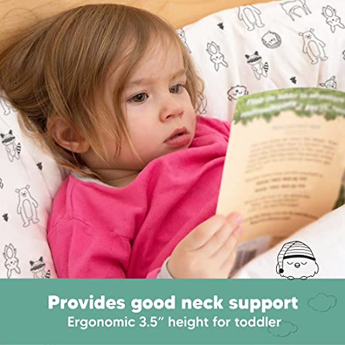 KeaBabies Toddler Pillow with Pillowcase and Toddler Pillowcase for 13X18 Pillow - 13X18 Soft Organic Cotton Toddler Pillows for Sleeping - Organic Toddler Pillow Case for Boy, Kids