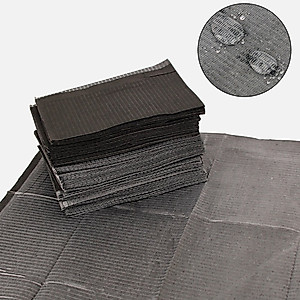 Disposable Dental Bibs Sheets Cloths, Tattoo Table Covers Clean Pad,Underpad Hygiene Personal Tattoo Bib Waterproof Tattoo TableCloth Tattoo Supply Sheet, 125pcs13" X 17" (Black) (125 Pcs)