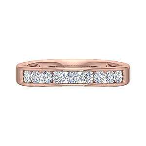 1/2 Carat Channel Set Diamond Wedding Band Ring in 14K Rose Gold (Ring Size 7.5) (I1-I2 Clarity)